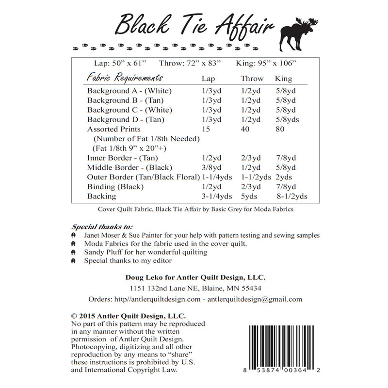 Black Tie Affair - Antler Quilt Design, LLC.